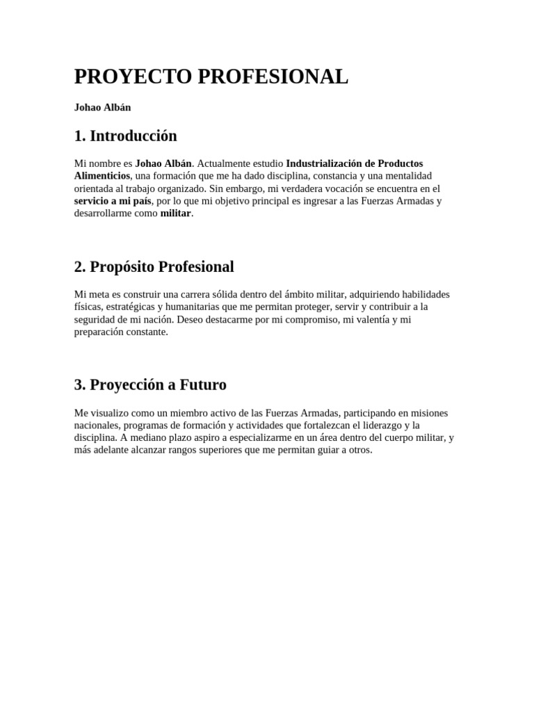 Proyecto Profesional Johao | PDF