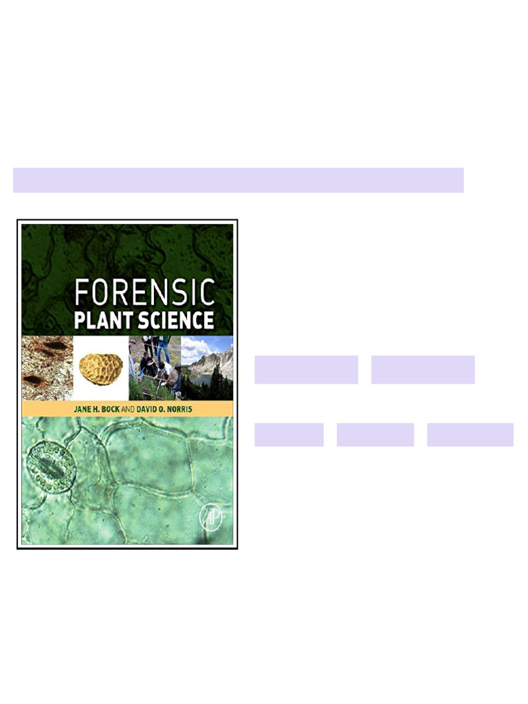 (Ebook) Forensic Plant Science by Jane H Bock, David O. Norris ISBN ...