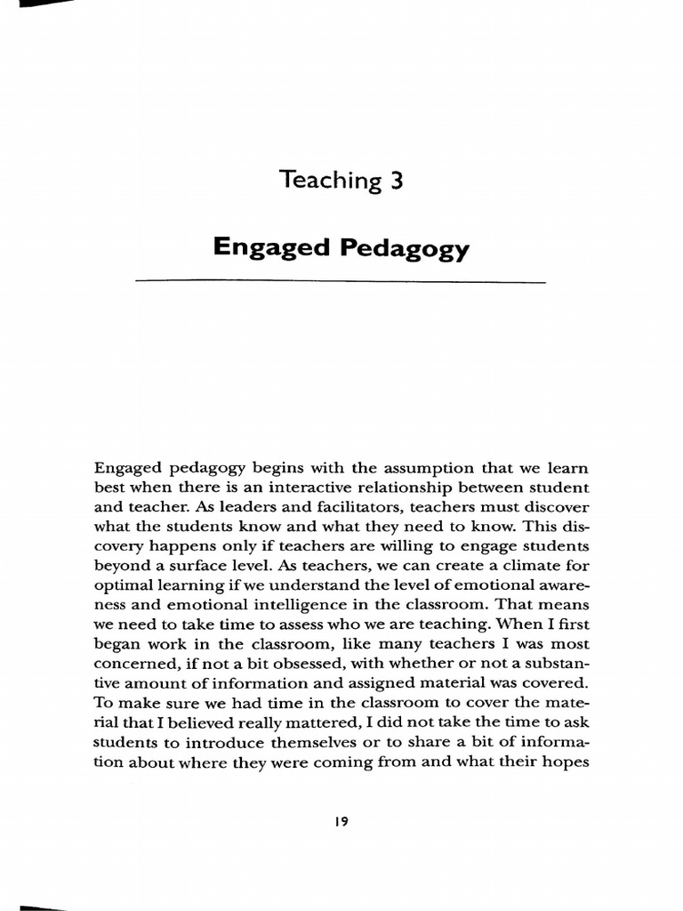 Bellhooks3 Engaged Pedagogy | PDF