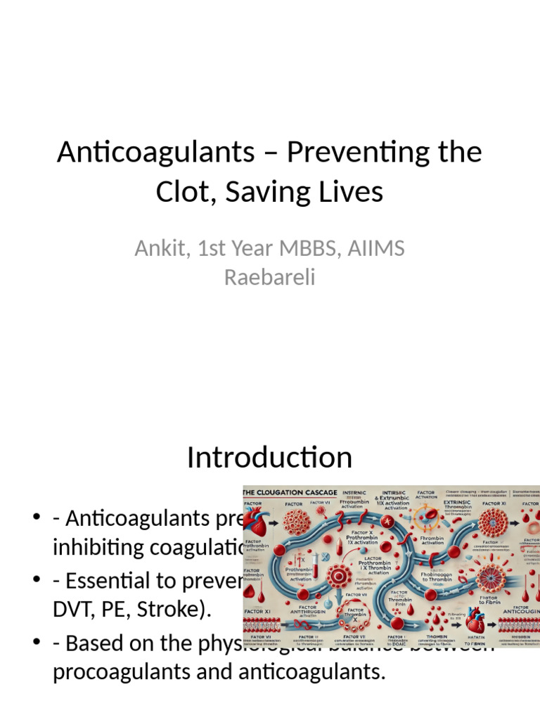 Anticoagulants: Types and Mechanisms | PDF
