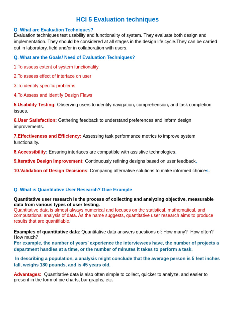 HCI Evaluation Techniques Overview | PDF | Student's T Test | Analysis ...