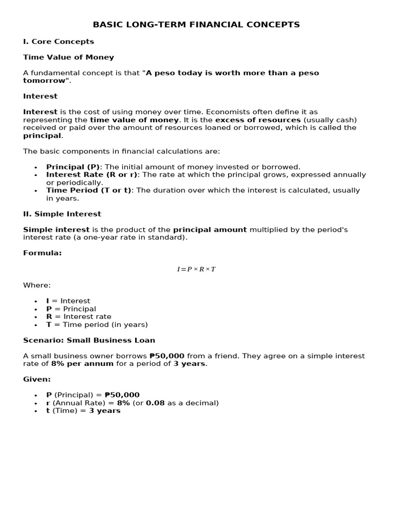 Module (Basic Long-Term Financial Concepts) | PDF | Interest | Present ...