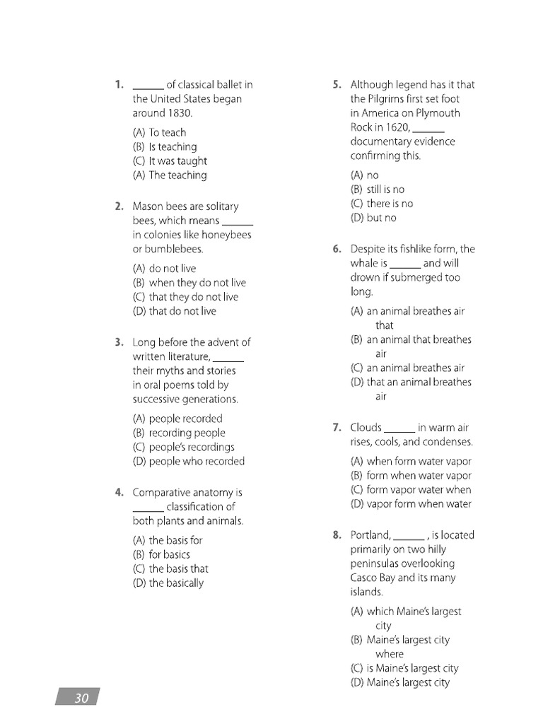 Structure Written Expressions 02 | PDF