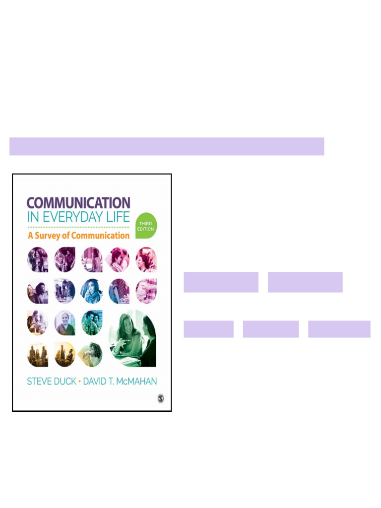 Communication in Everyday Life A Survey of Communication 3rd Steve Duck ...