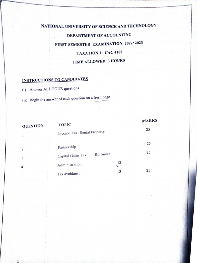 CAC 4102 Past Paper | PDF