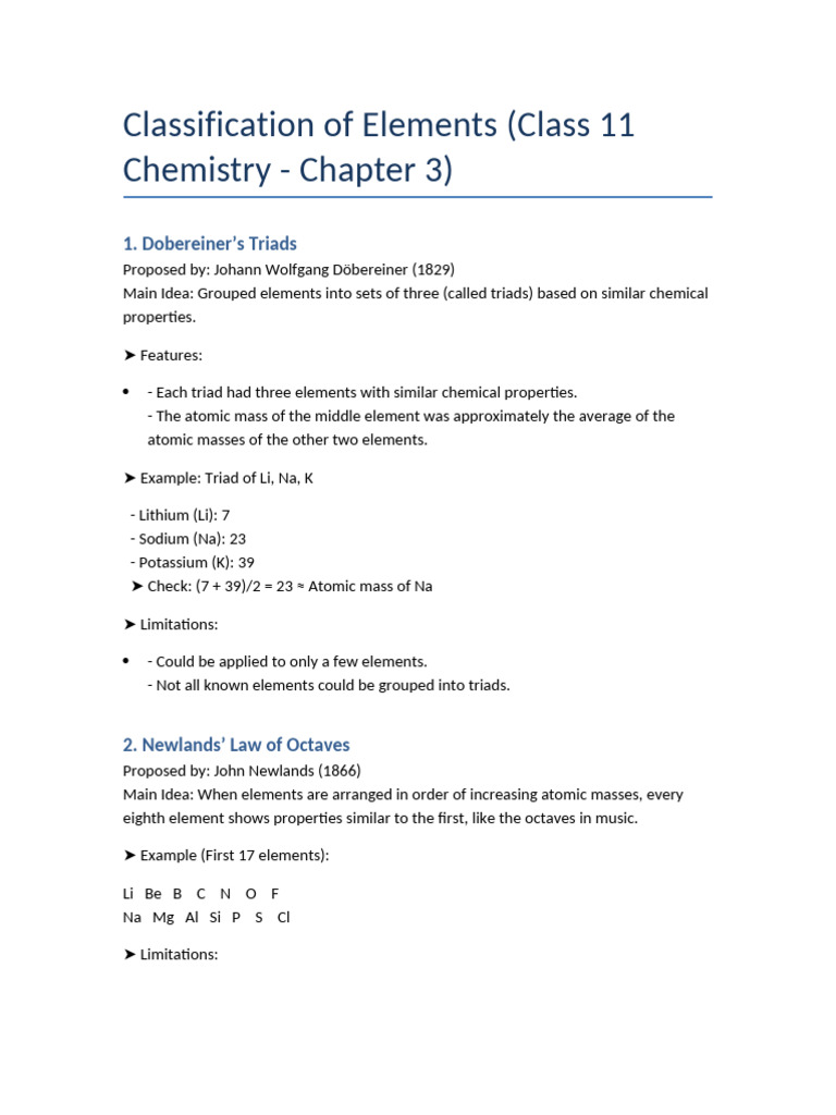 Classification of Chemical Elements | PDF