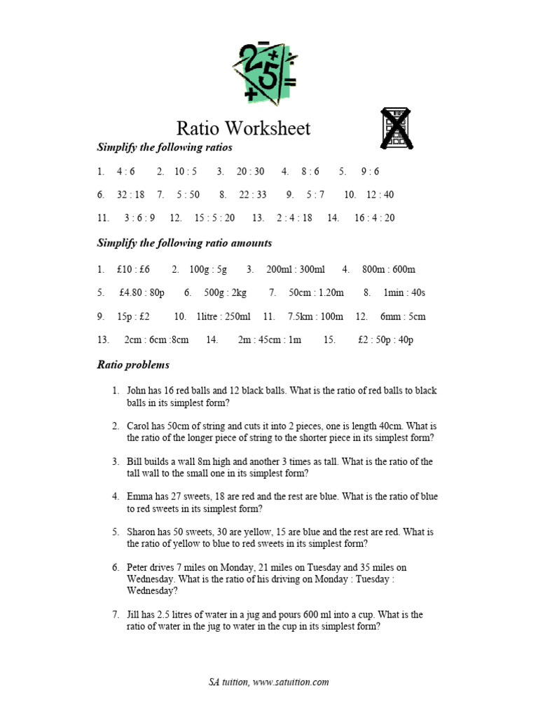 Ratio Worksheet | PDF