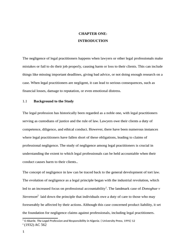 Anderson Full Project Work | PDF | Negligence | Duty Of Care