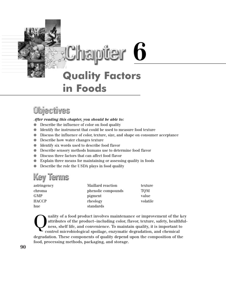 Food Quality Factors | PDF | Taste | Flavor