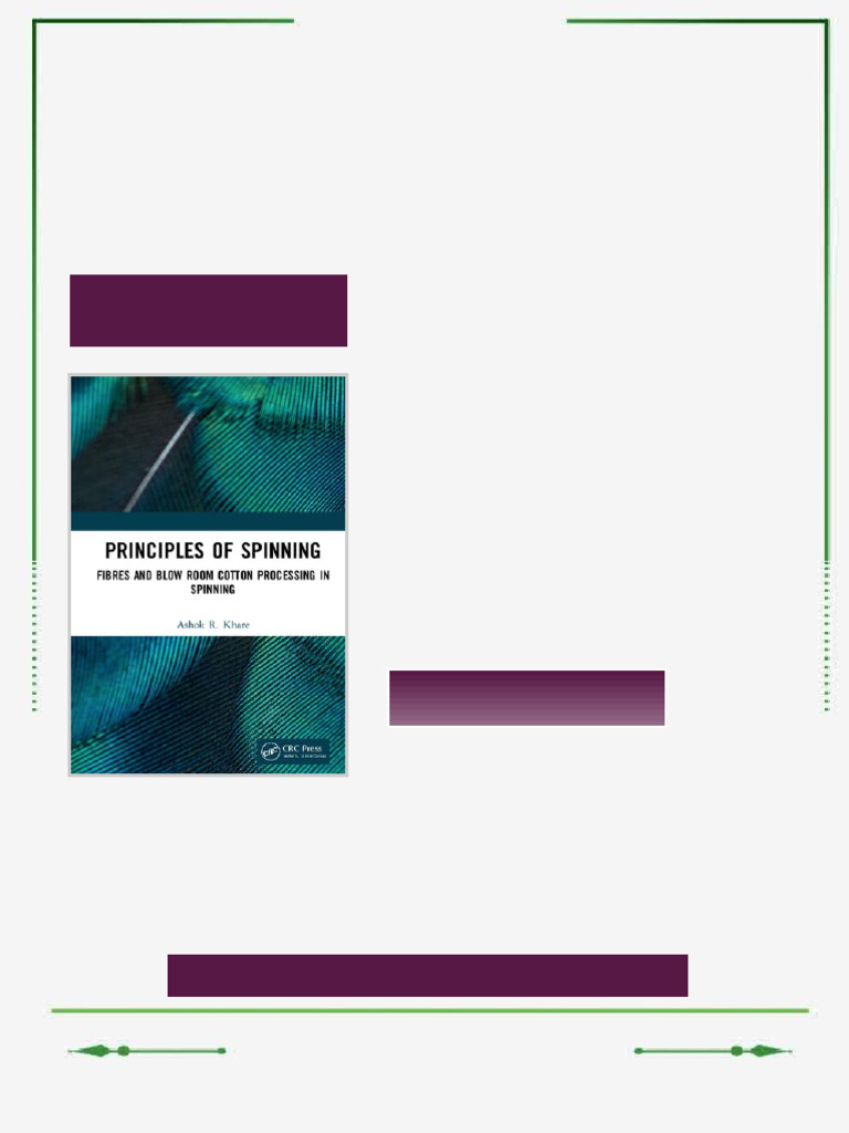 Principles of Spinning: Fibres and Blow Room Cotton Processing in ...