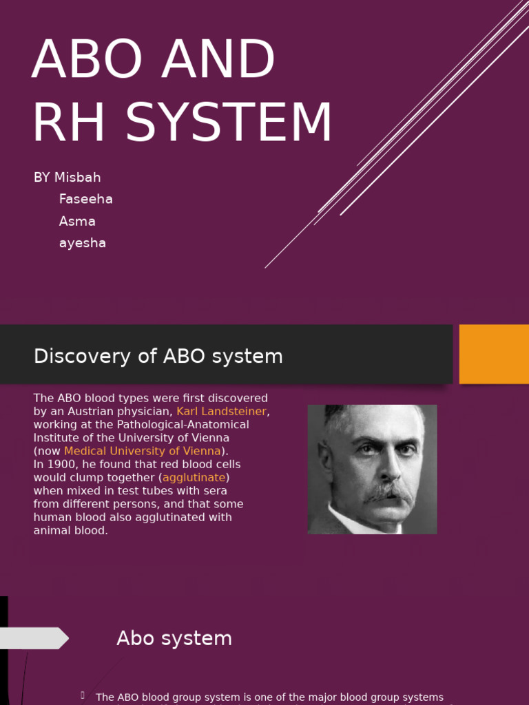 ABO and Rh Blood Group Systems Explained | PDF | Blood Type | Human ...