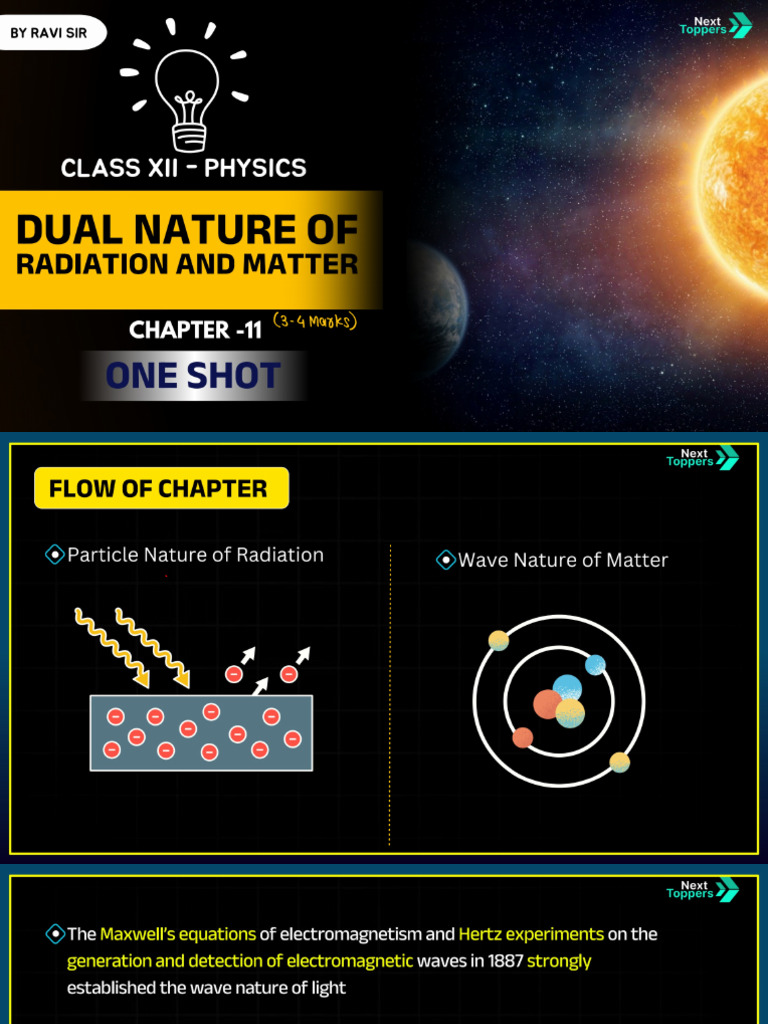 Dual Nature of Radiation and Matter One Shot | PDF