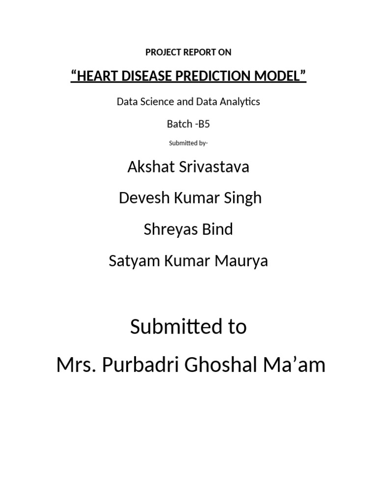 Heart Disease Prediction Model Report | PDF | Support Vector Machine ...