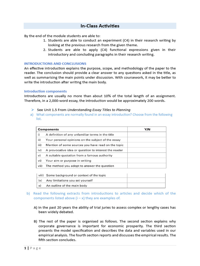 Module 6_In Class Activities | PDF | Essays | Educational Technology