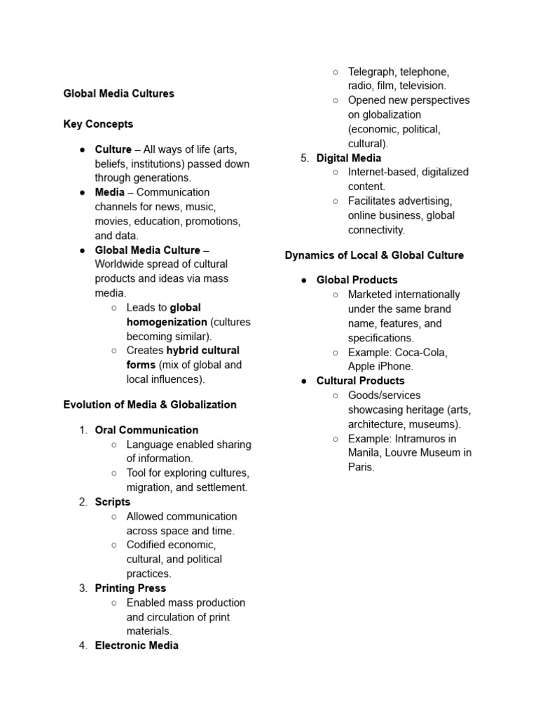 Global Media Cultures and Religion Impact | PDF | Demography ...