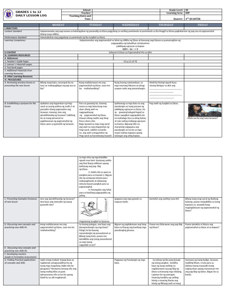 DLL_ESP 3_Q4_W6 | PDF