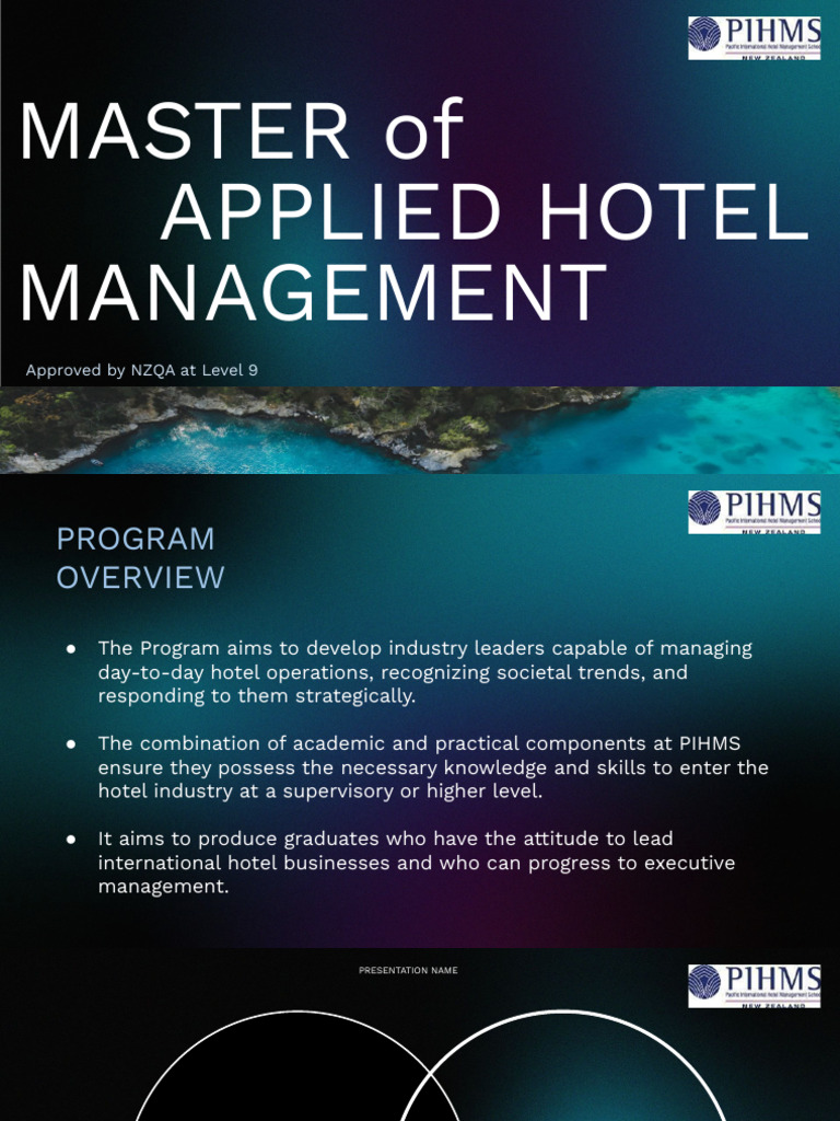 PIHMS Master of Applied Hotel Management Program Details | PDF