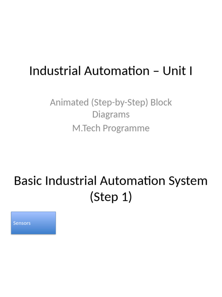 Unit-1 Industrial Automation Animated Stepwise | PDF