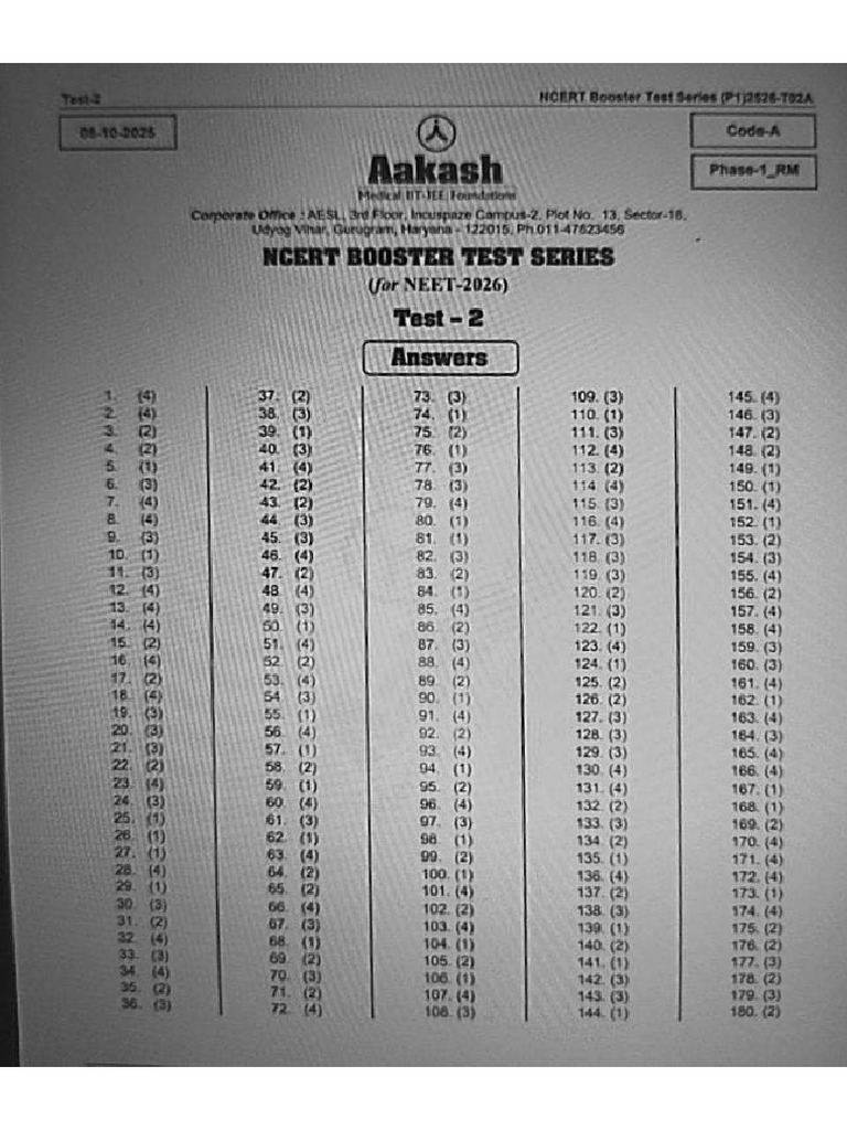 Nbts 02 Phase 01 Answer Key | PDF