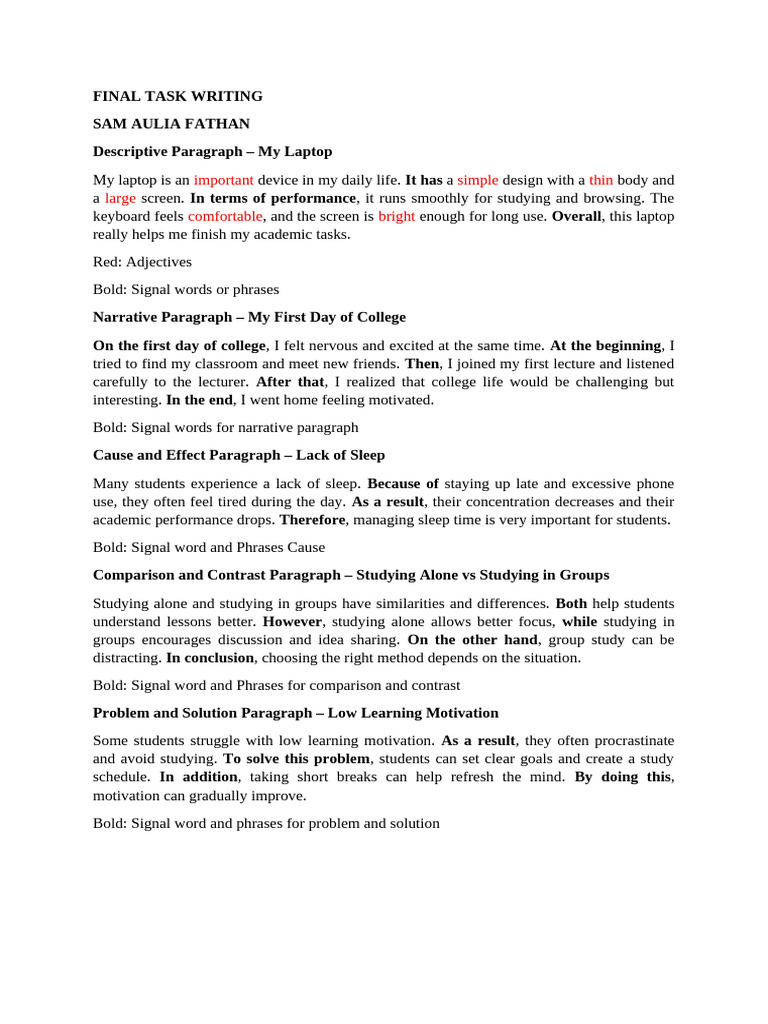 Final Task Writing | PDF