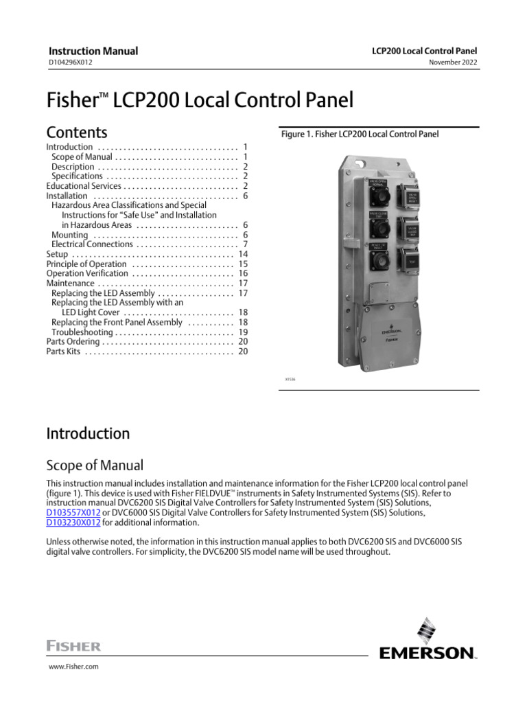 Fisher LCP200 Control Panel Manual | PDF | Electrical Engineering ...