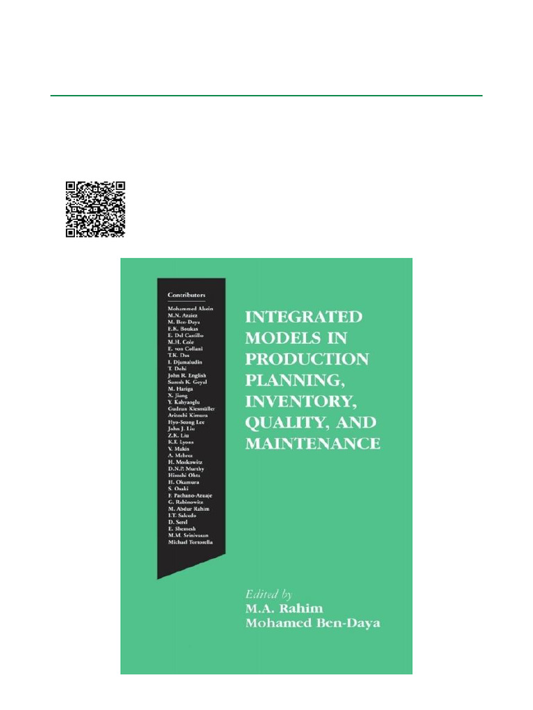 Integrated Models in Production Planning, Inventory, Quality, and ...