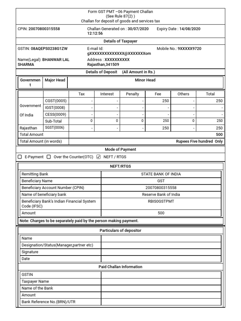 GST-CHALLAN Rajasthan Emery Stone Ind Apr-20 | PDF | Cheque ...