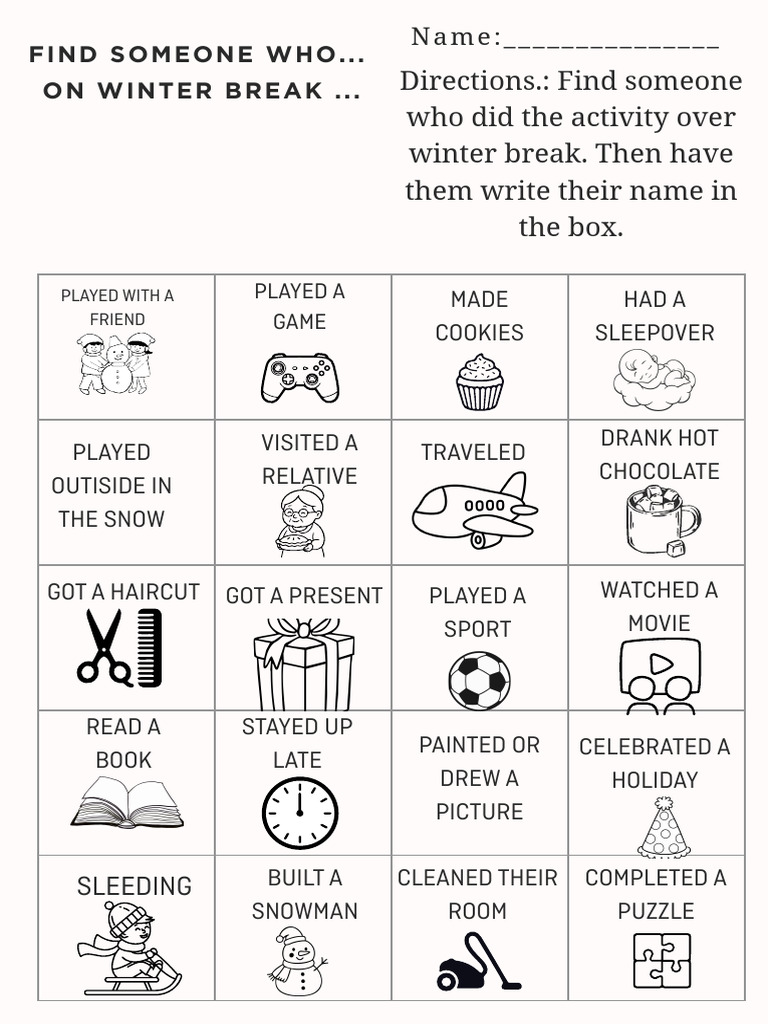 Winter Break Bingo | PDF