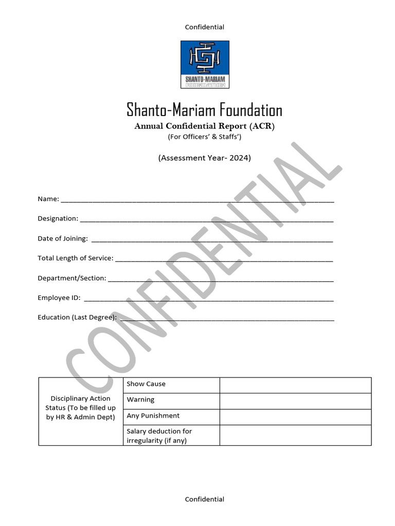 ACR For The Employee (SMF) 2025 Revised | PDF | Social Psychology