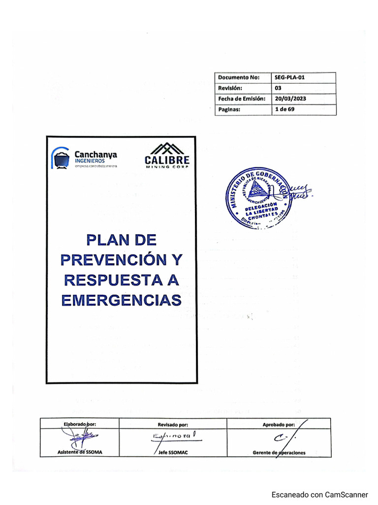 ANEXO N° 15 Plan de prevencion y respuesta a emergencias | PDF ...