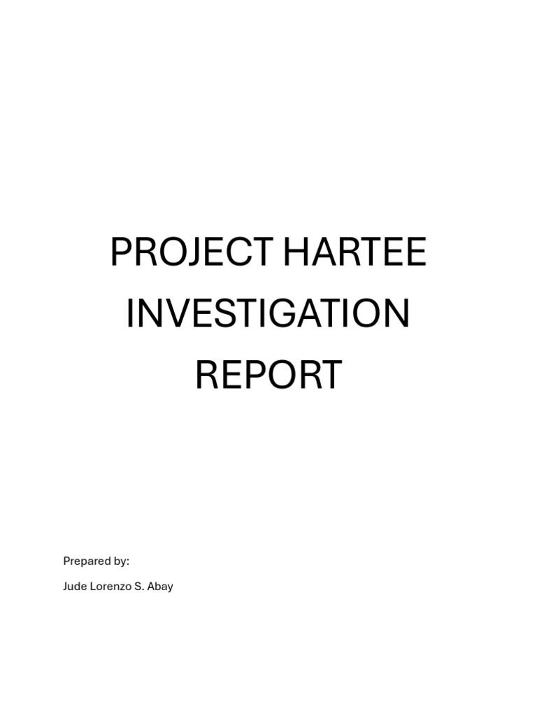 Project Hartee Investigation Report | PDF