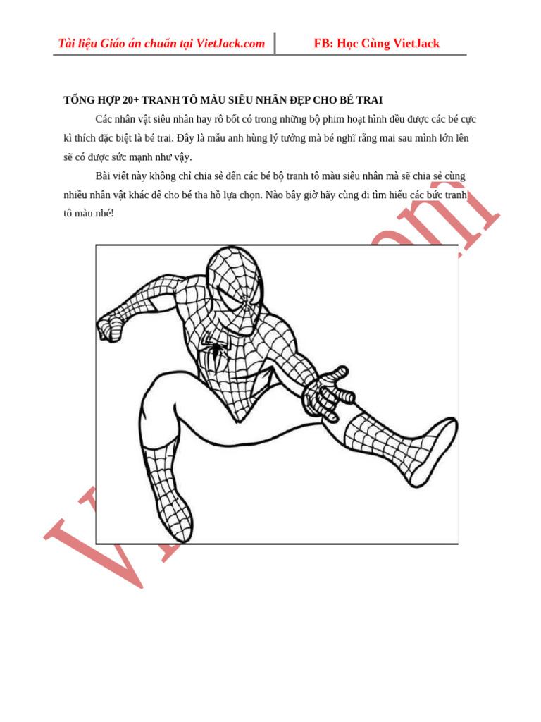Bo Suu Tap Tranh to Mau Sieu Nhan Dep Nhat Danh Cho Be Trai Nha Ban | PDF