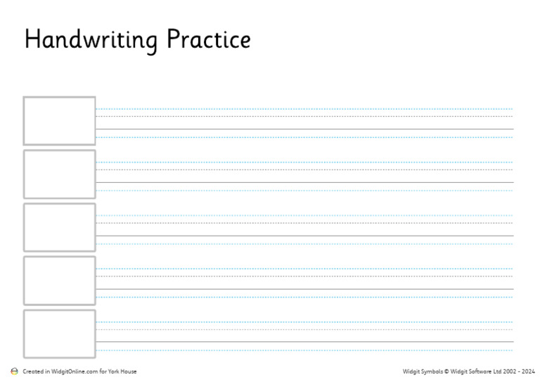Handwriting Practice With Picture Box | PDF