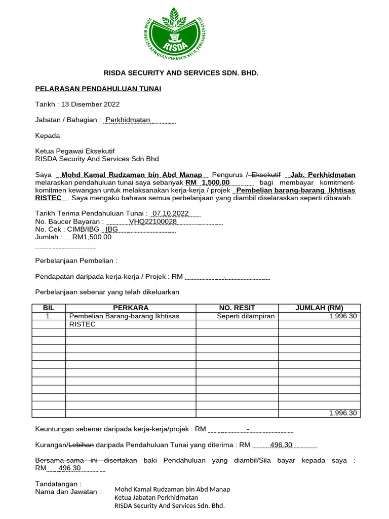 Borang Pel Pend | PDF