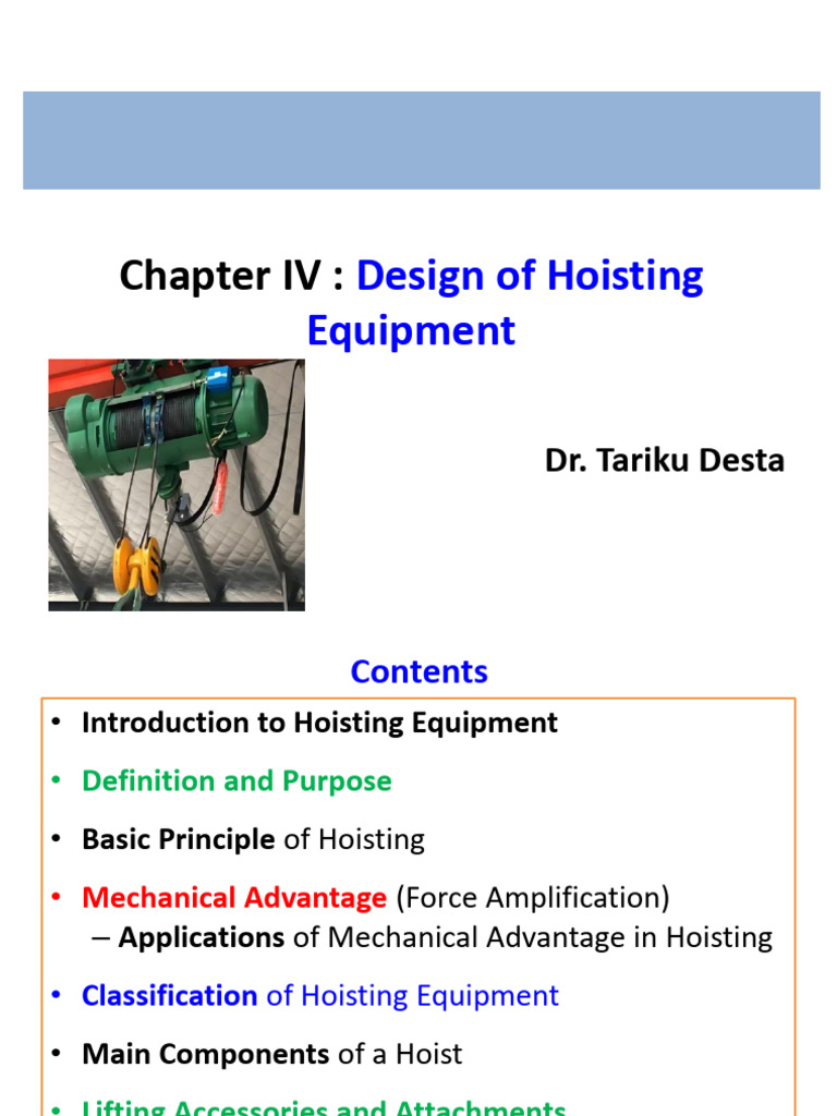 Design of Hoisting Equipment 1 | PDF | Crane (Machine) | Force