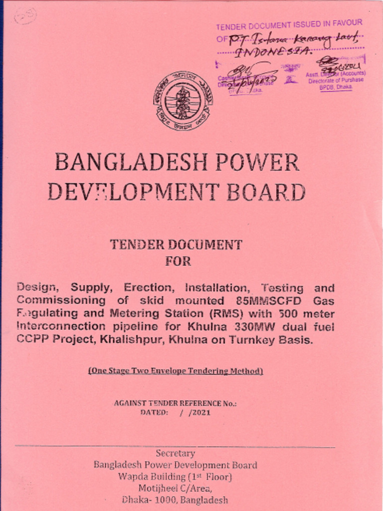 BPDB Tender Document | PDF