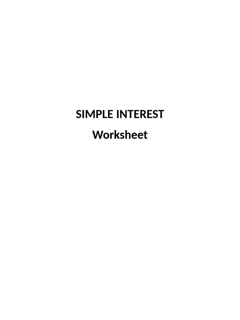 Simple Interest | PDF | Interest | Mathematics