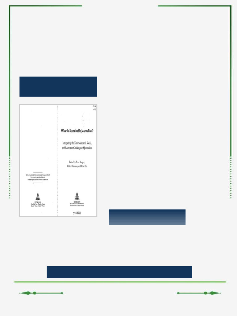 What Is Sustainable Journalism Integrating the Environmental Social and ...