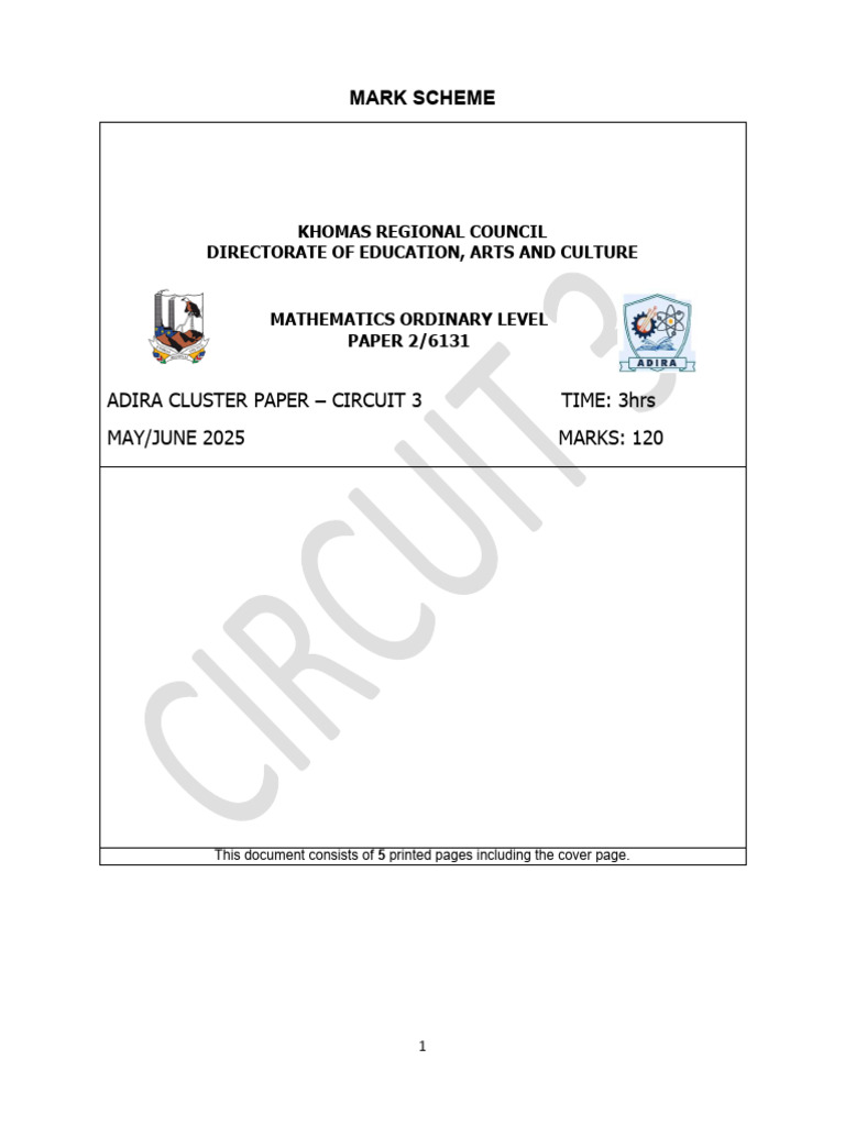 Mathematics O-Level Paper 2 Mark Scheme | PDF | Elementary Geometry ...