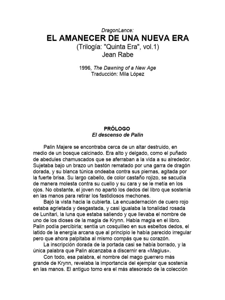 Jean Rabe - El Amanecer de Una Nueva Era | PDF | Relámpago | Duendes