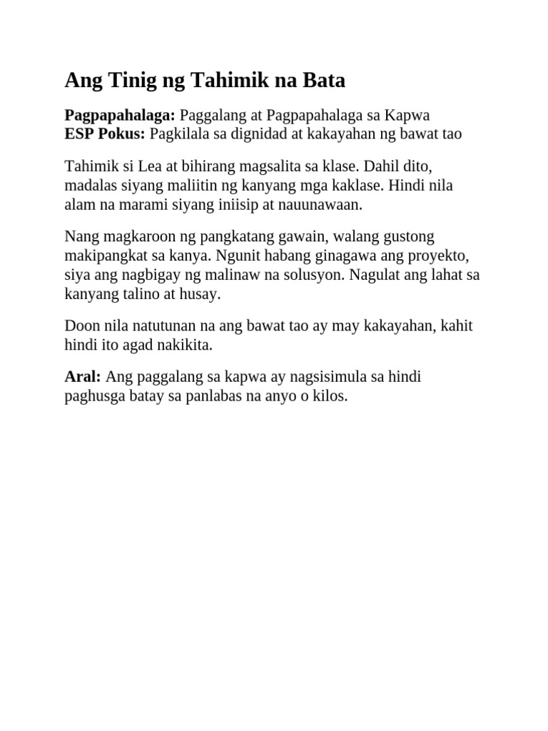 Ang Tinig NG Tahimik Na Bata | PDF