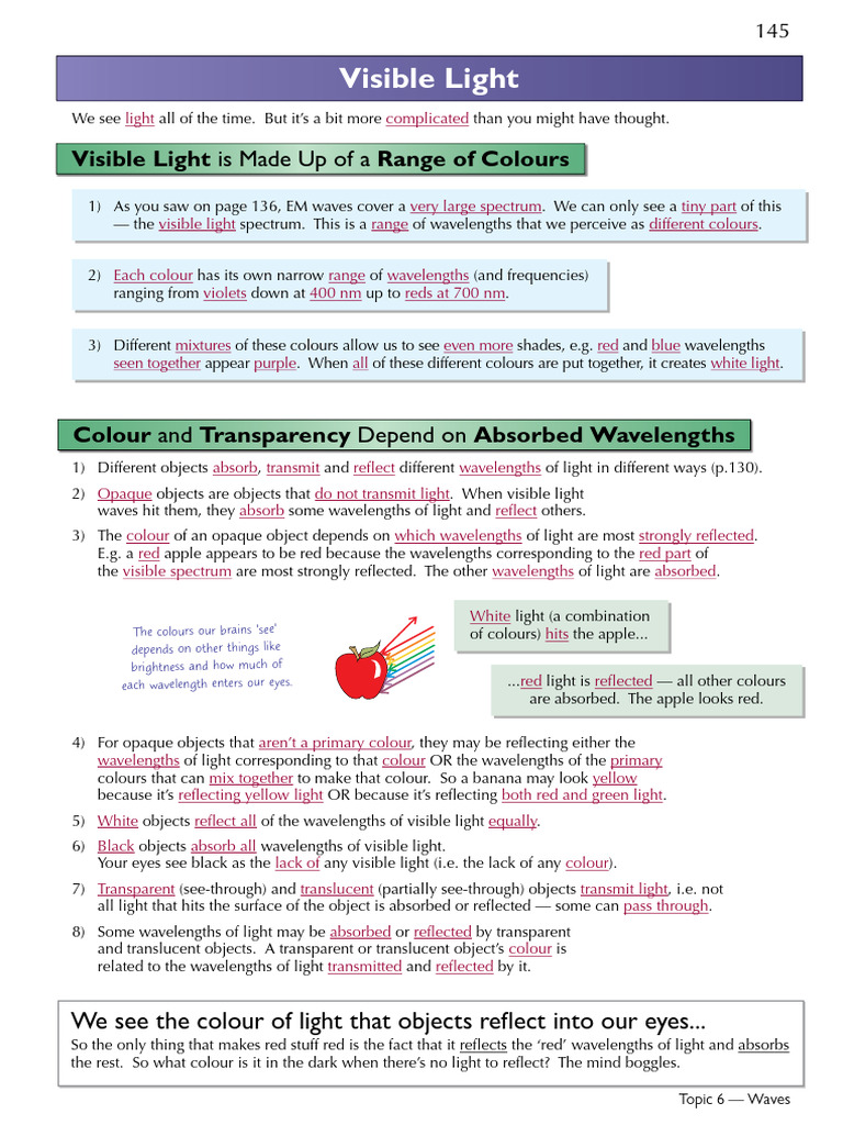 Light and Colour Filters Reading | PDF | Color | Light