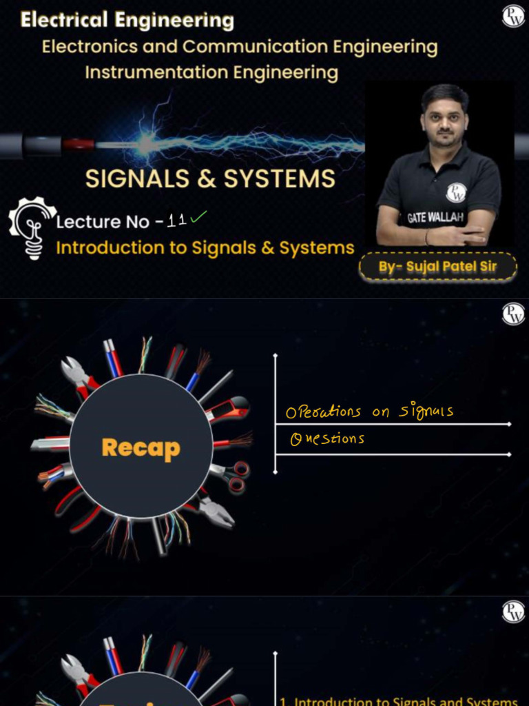 Introduction To Signals and Systems 11 Class Notes | PDF