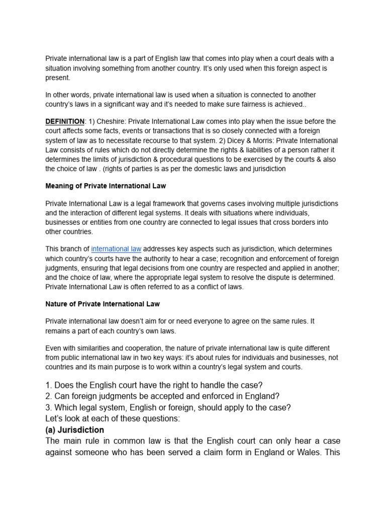 Understanding Private International Law | PDF | Choice Of Law ...