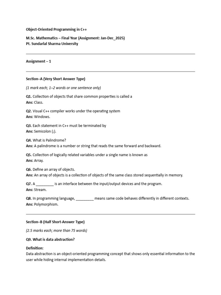 Object Oriented Programming in C++ | PDF | Class (Computer Programming ...