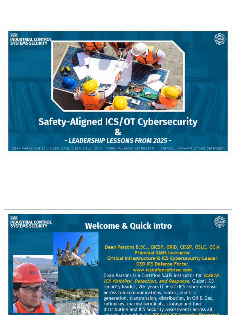 SANS-Building-a-Safety-Aligned-ICS-OT-Cybersecurity-Program-Parsons | PDF | Computer Security ...