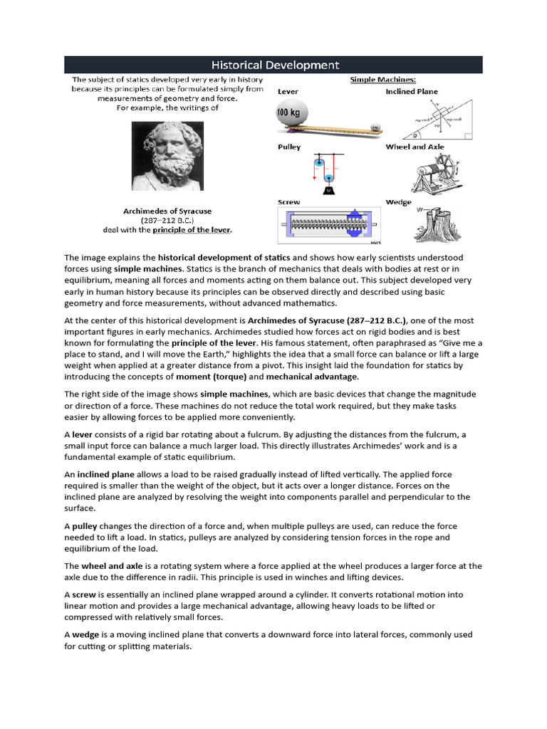 Historical of Physics | PDF | Force | Lever