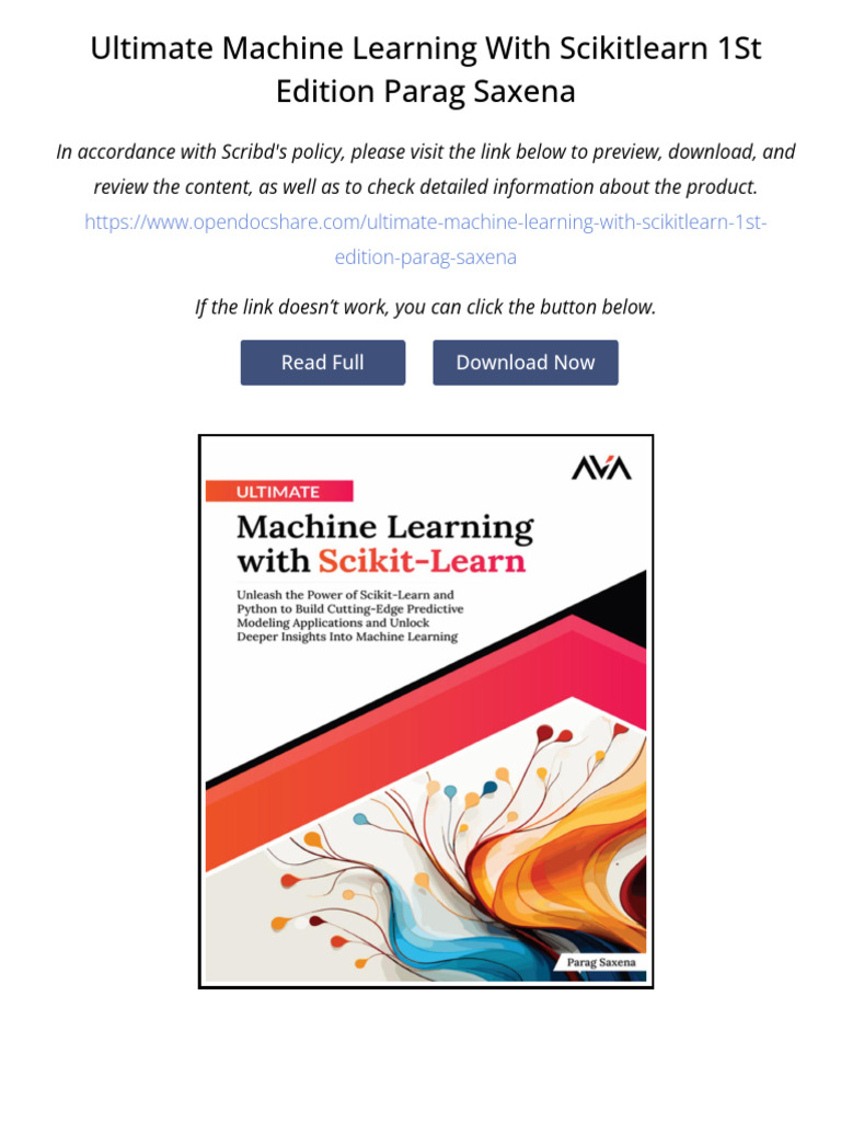 Ultimate Machine Learning With Scikitlearn 1st Edition Parag Saxena | PDF | Regression Analysis ...