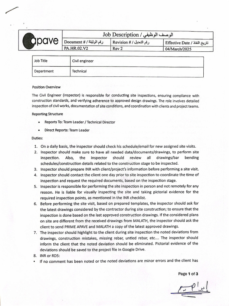 Signed Job Description | PDF