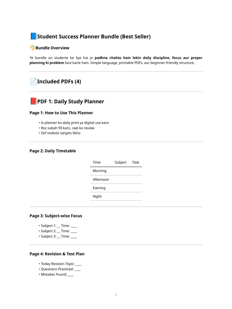Student Success Planner Bundle | PDF